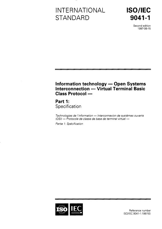 ISO/IEC 9041-1:1997 - IEC Standards - VDE Publishing House